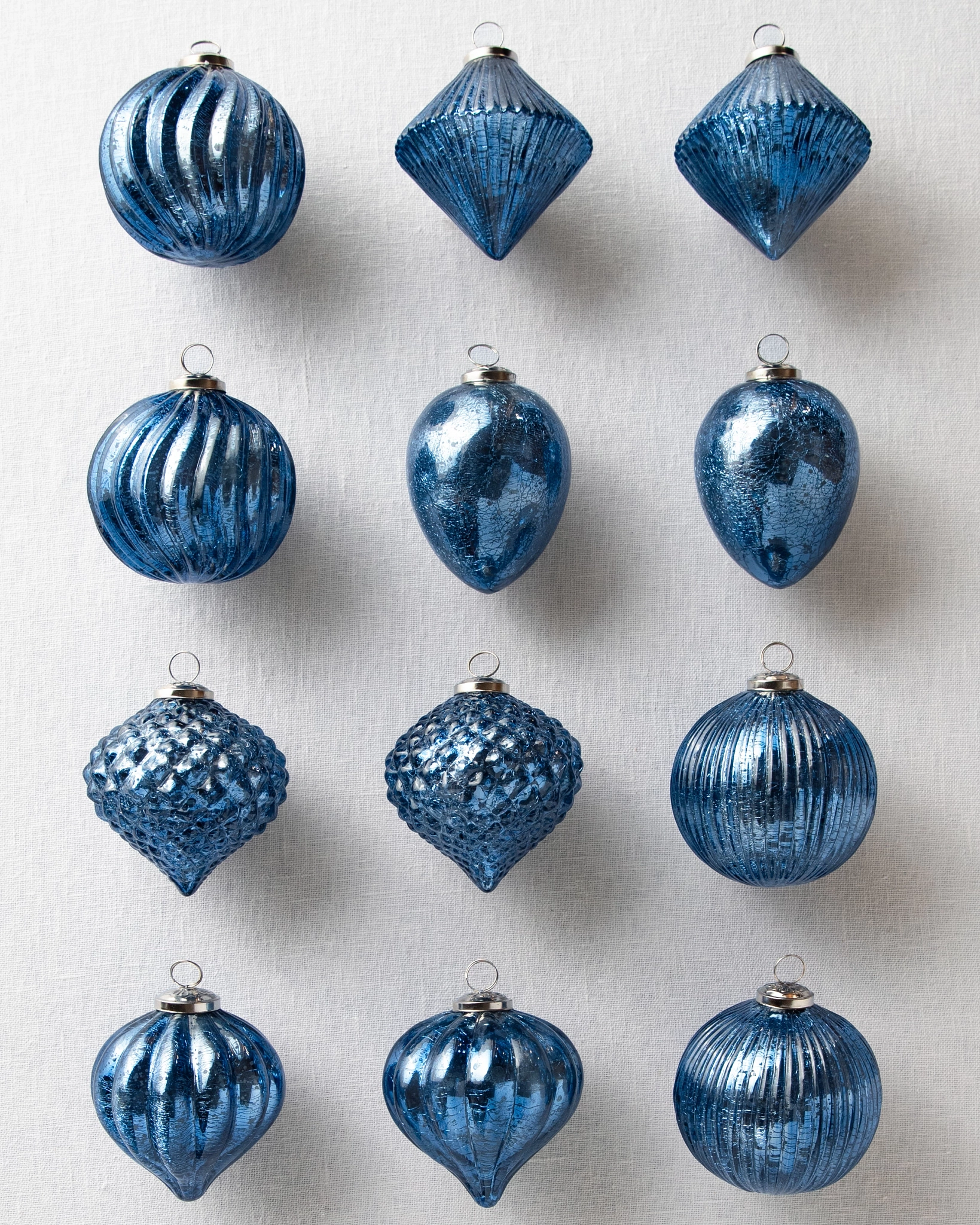 Dark Blue BH Essentials Mercury Glass Christmas Ornament Set | Balsam Hill