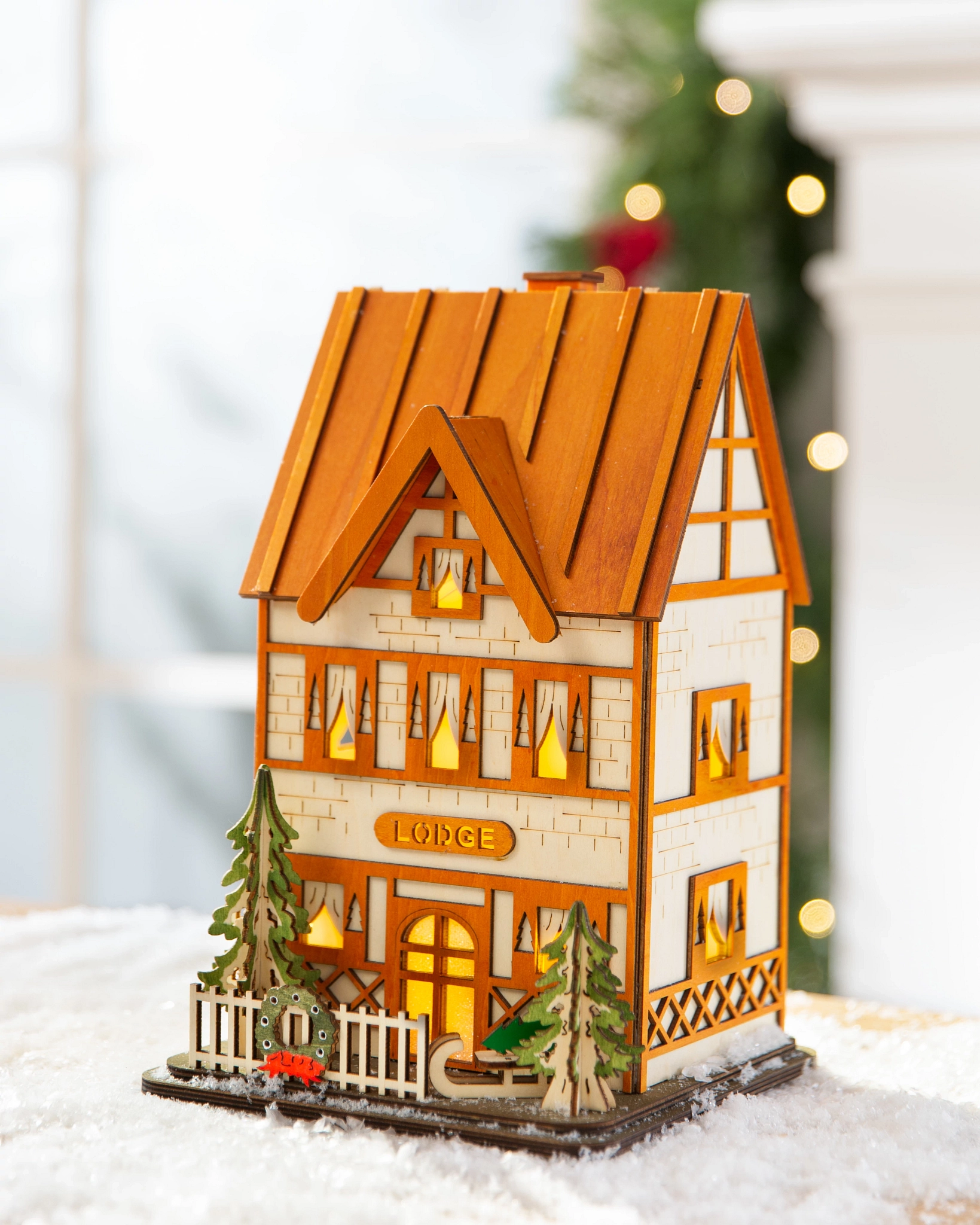 Lit Merry Olde Lodge | Balsam Hill