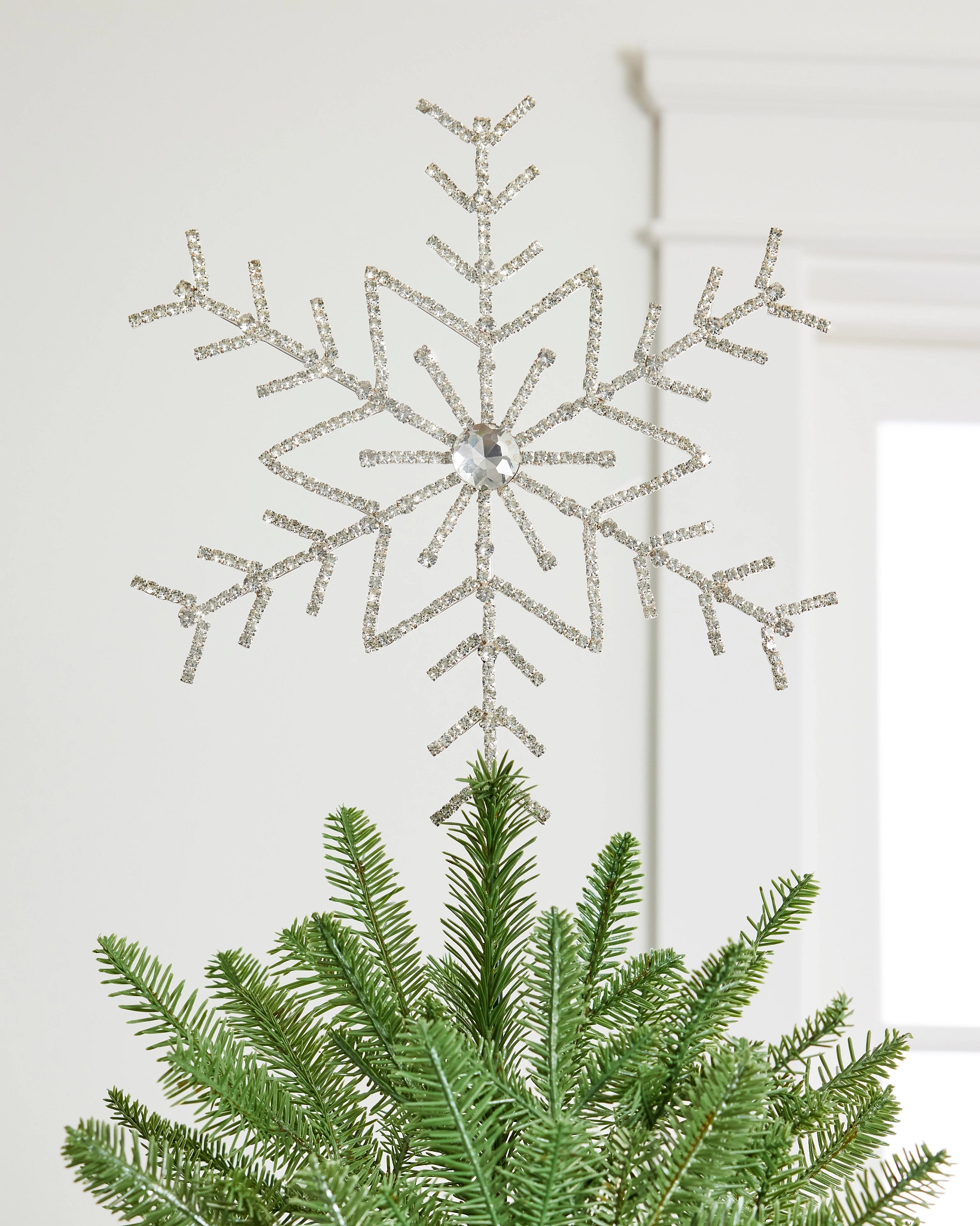 Rhinestone Snowflake Artificial Christmas Tree Toppers | Balsam Hill