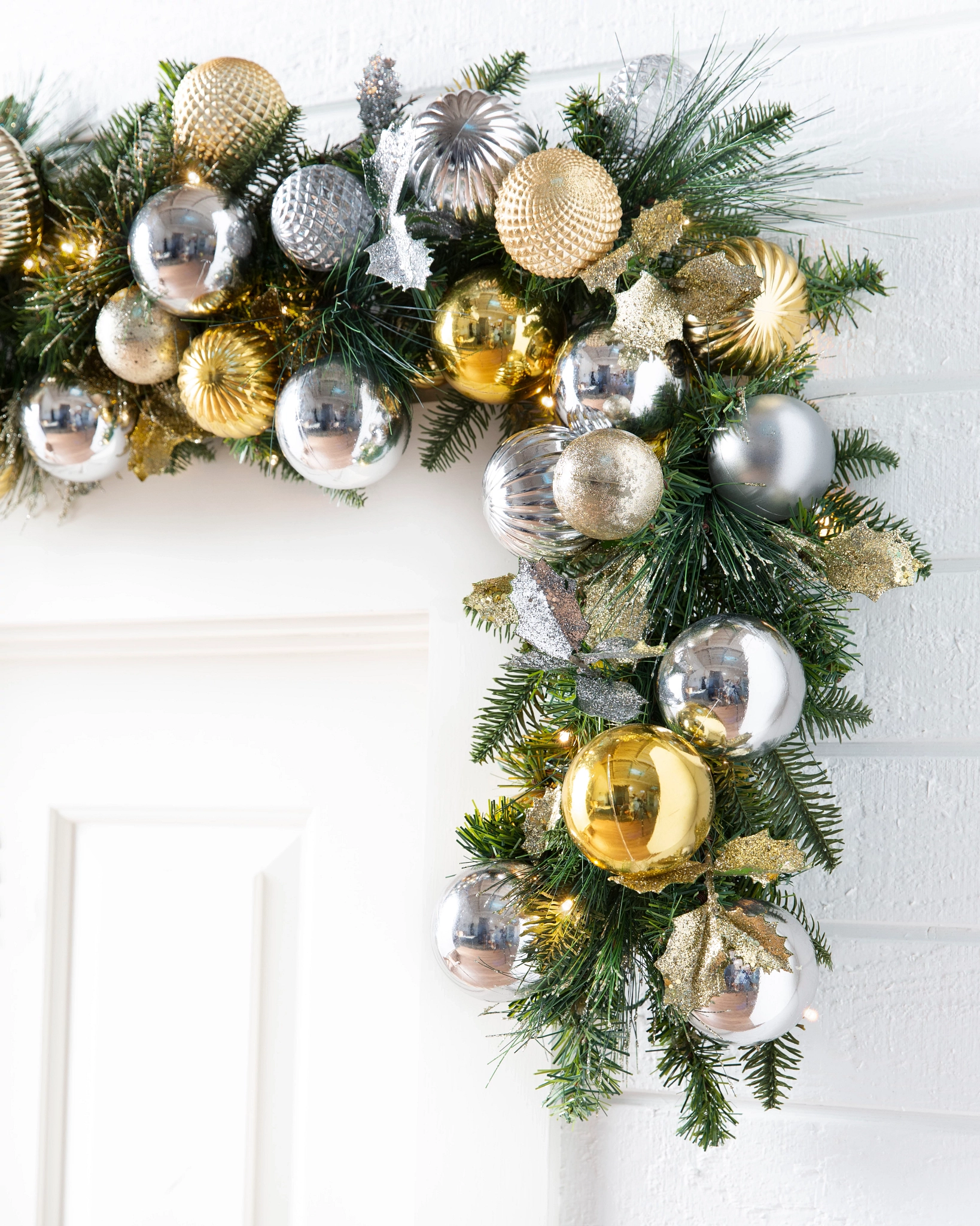 Silver christmas garland store