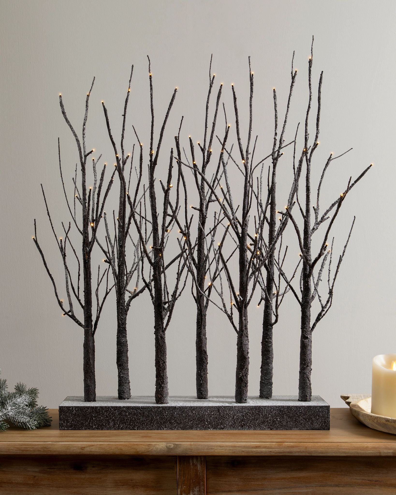 Natural Lit Snowy Branch LED Tree Grove | Balsam Hill