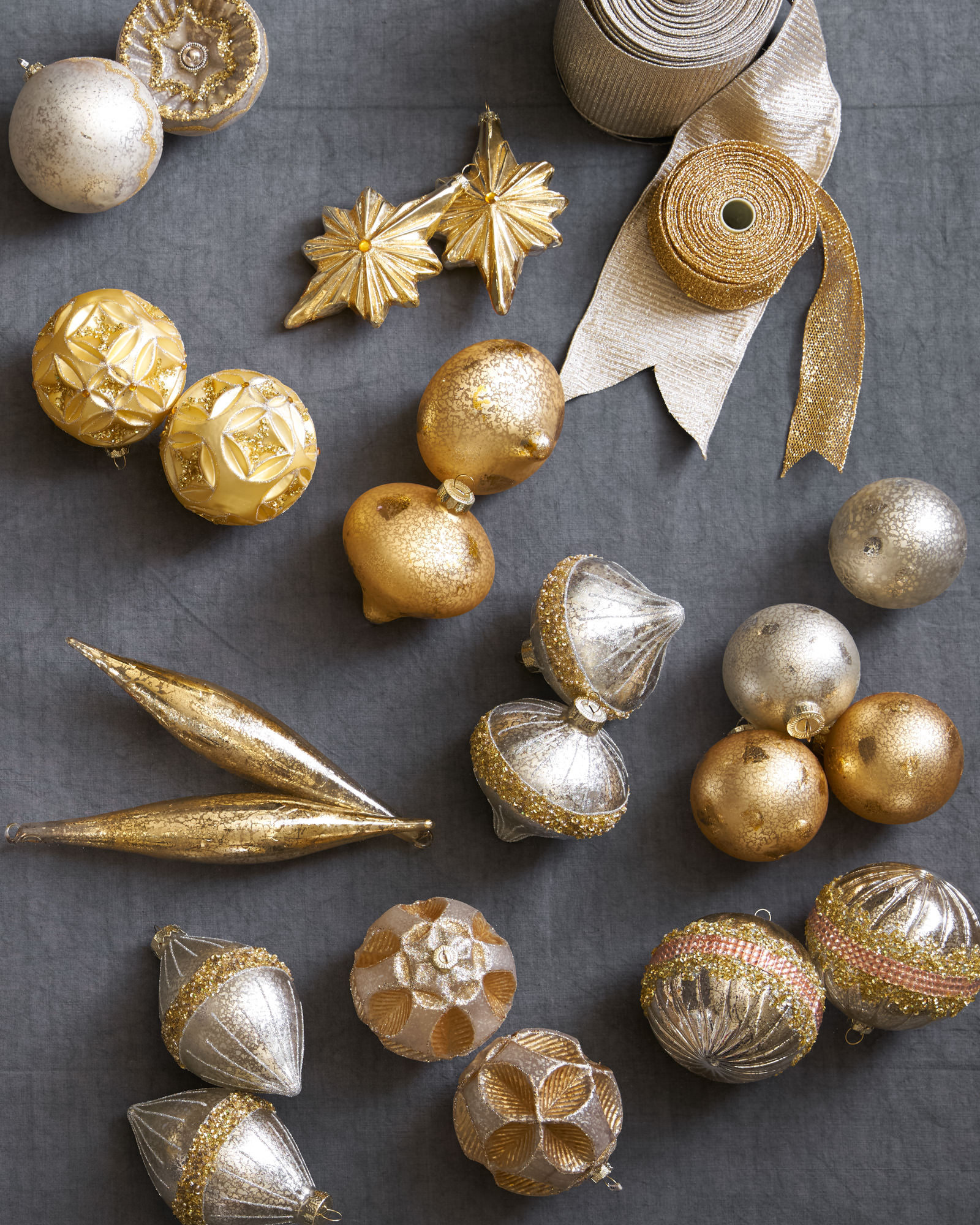 Silver and Gold Glass Ornament Set | Balsam Hill