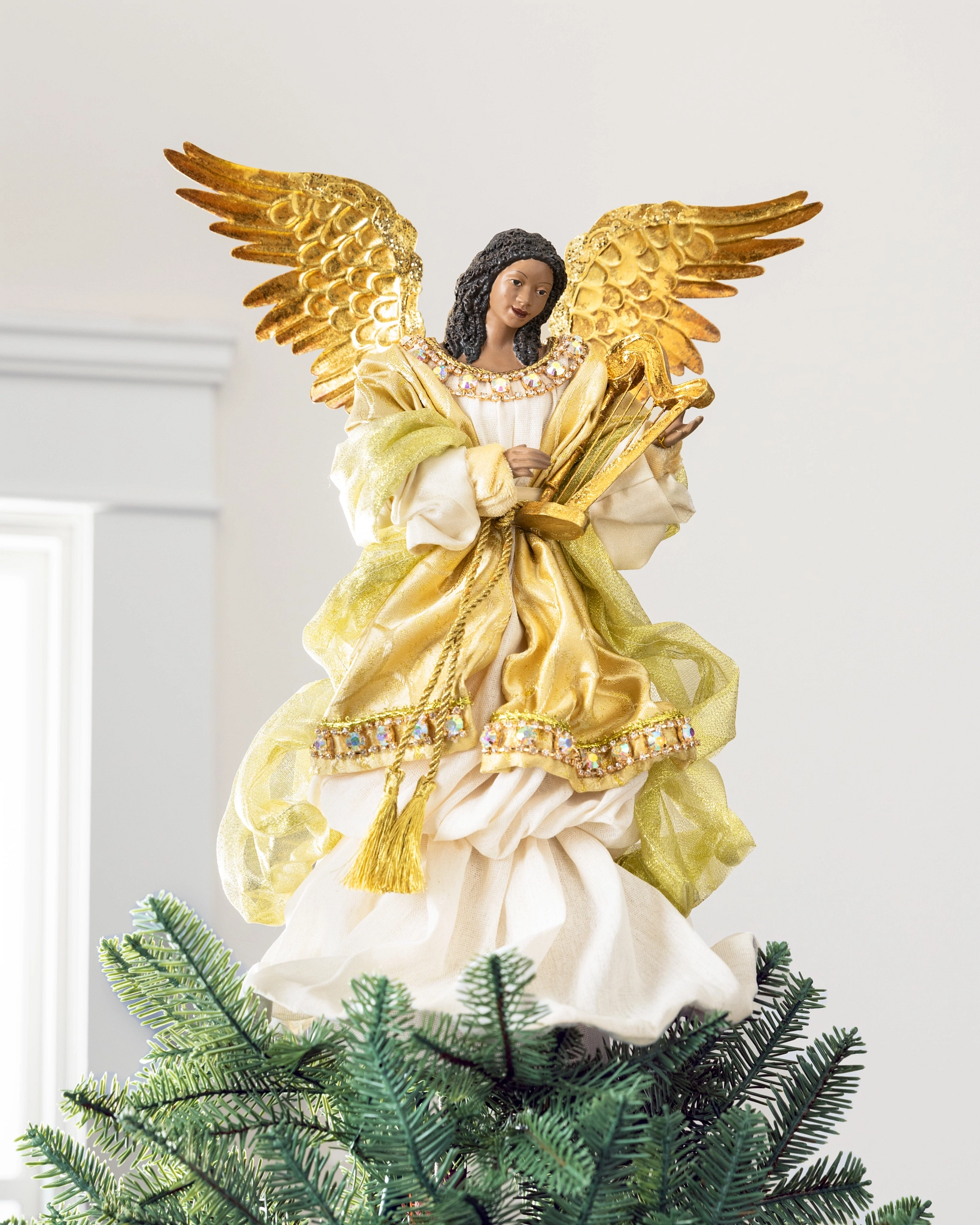 Gilded Black Angel Christmas Tree Topper Balsam Hill Gilded Black Angel Christmas Tree Topper Balsam Hill