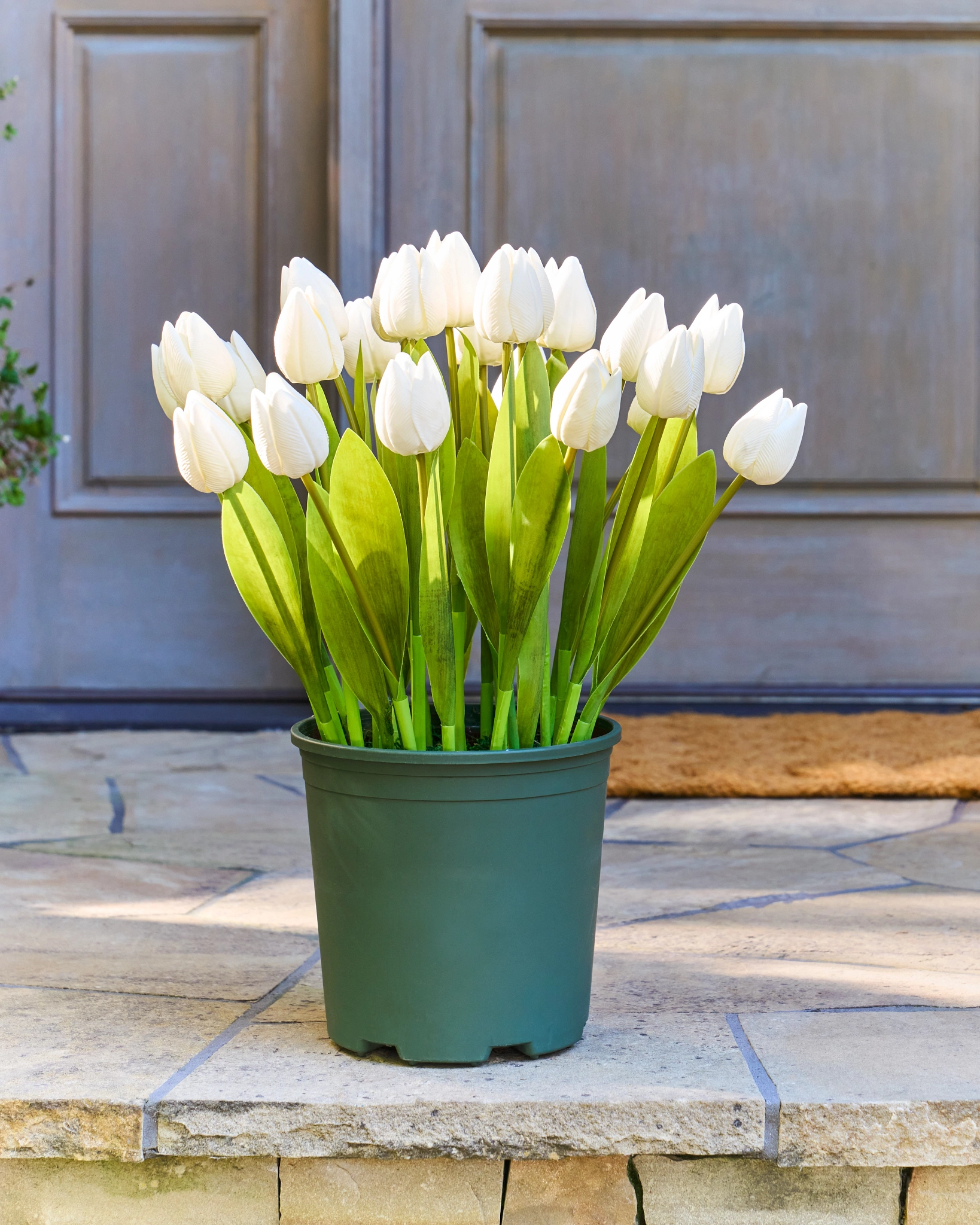 Outdoor White Tulip Garden Artificial Spring Pot Filler | Balsam Hill