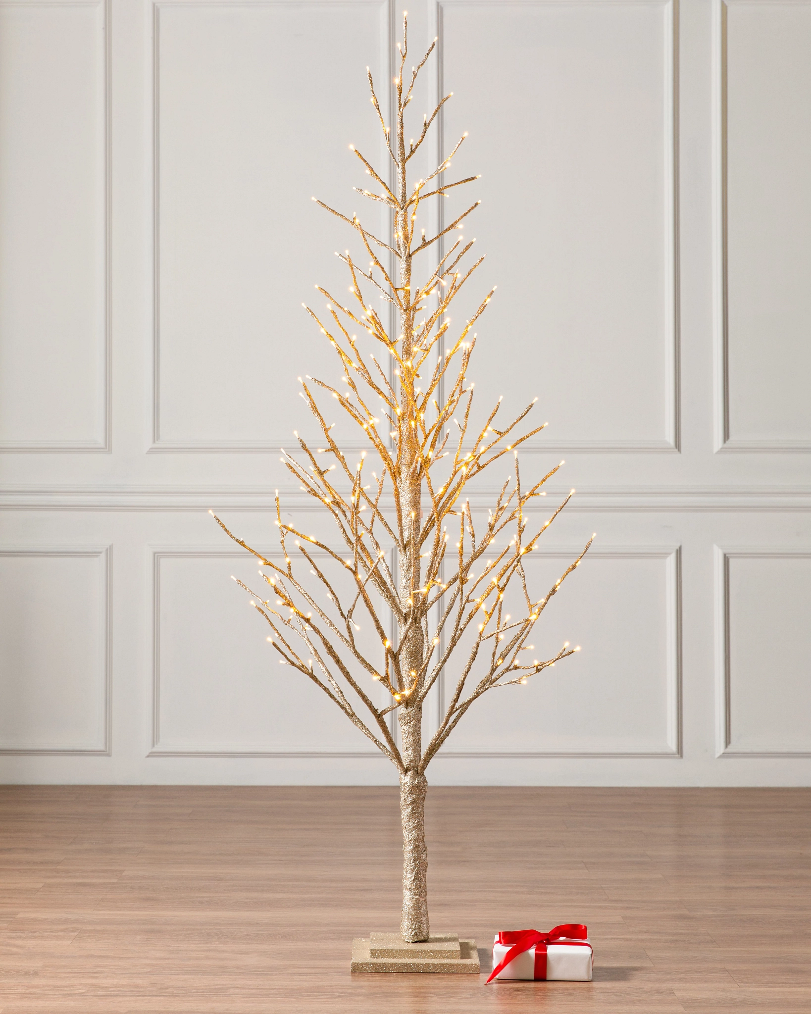 Lit Champagne Glitter LED Tree | Balsam Hill