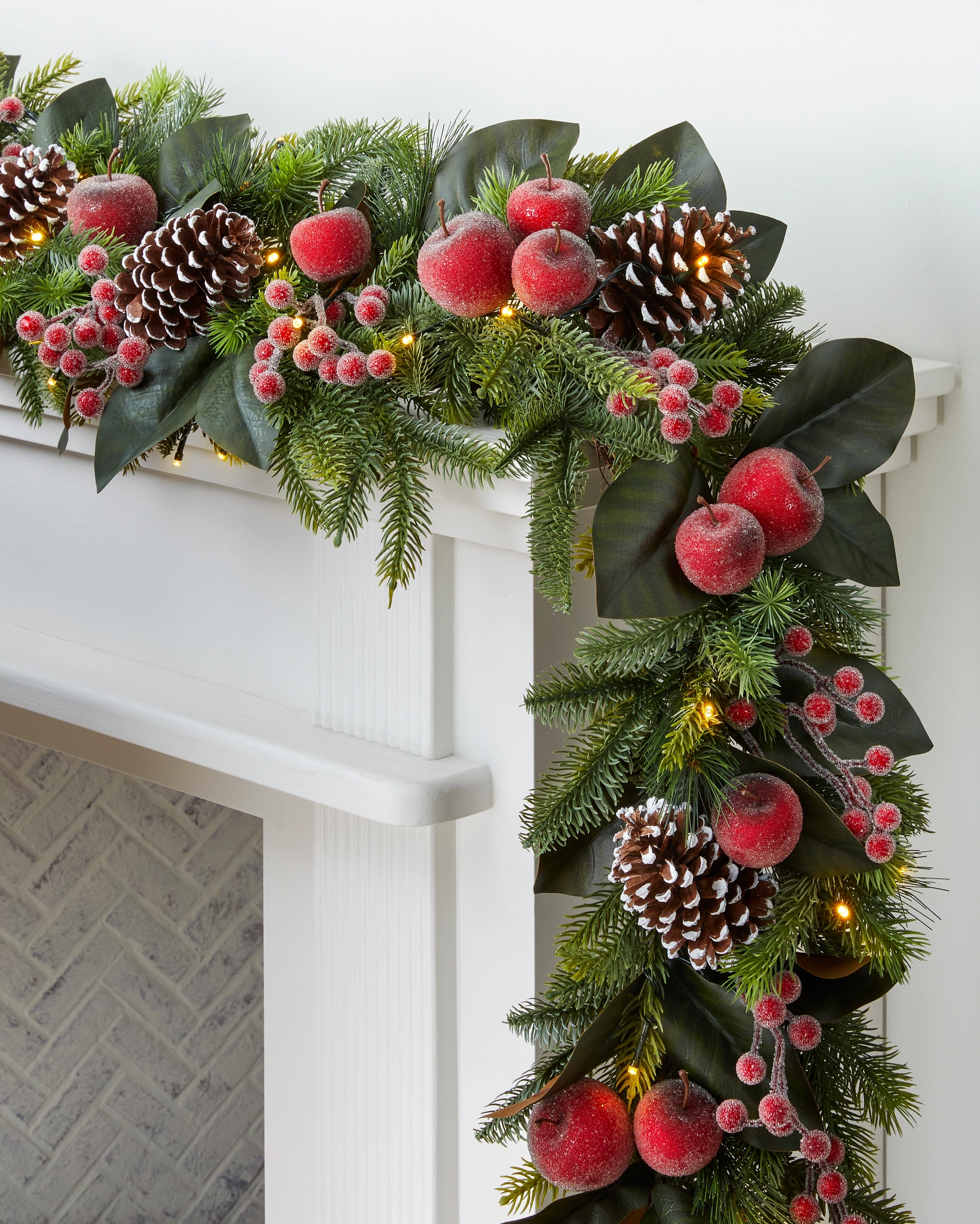 Festive Sugared Apple Harvest Artificial Christmas Foliage | Balsam Hill
