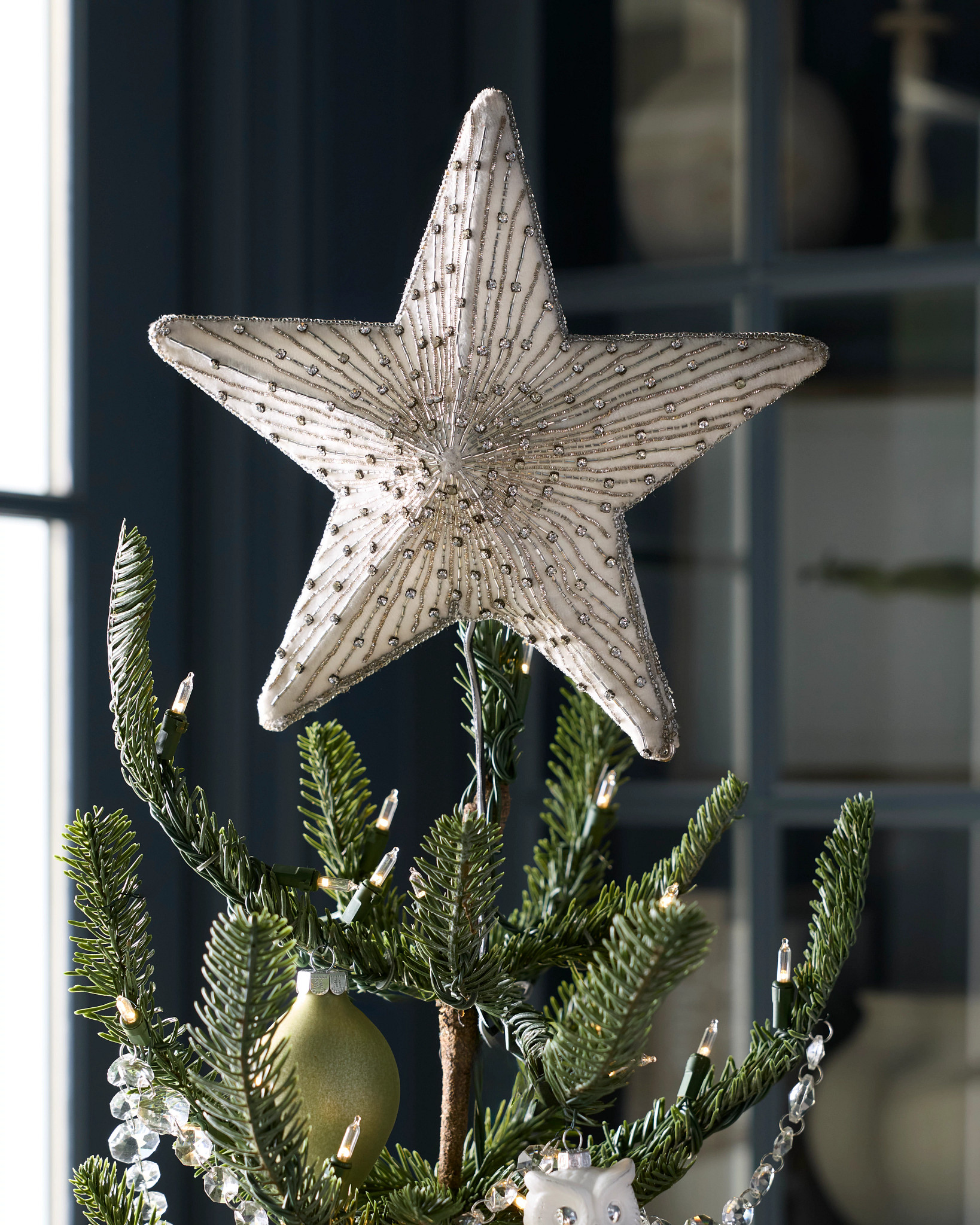 Christmas Tree Star Pink Tree Topper Bow 1 Pcs Glitter Star Tree Topper ...